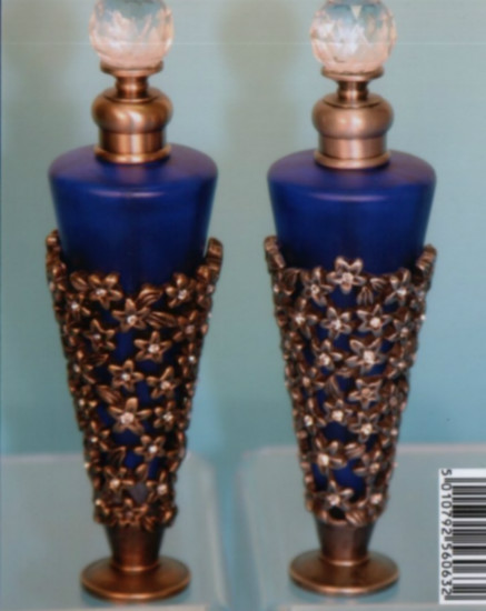 2 ASSTD COBALT BLUE PERFUME BOTTLES - The Gift Wholesaler