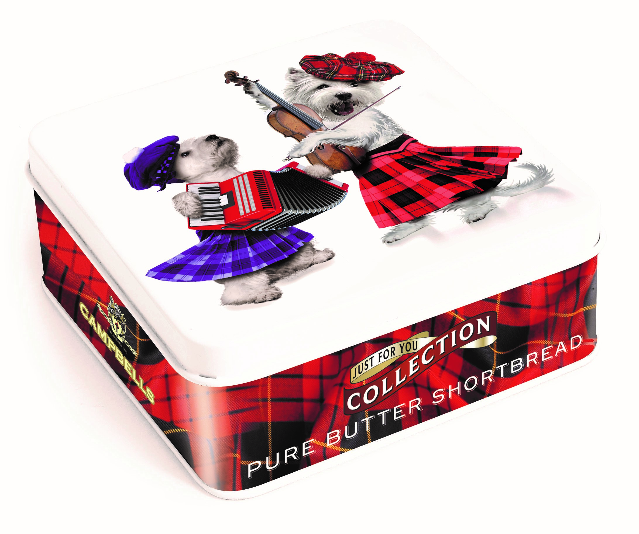 90g Musical Dog Tin (Shortbread Fingers) - The Gift Wholesaler
