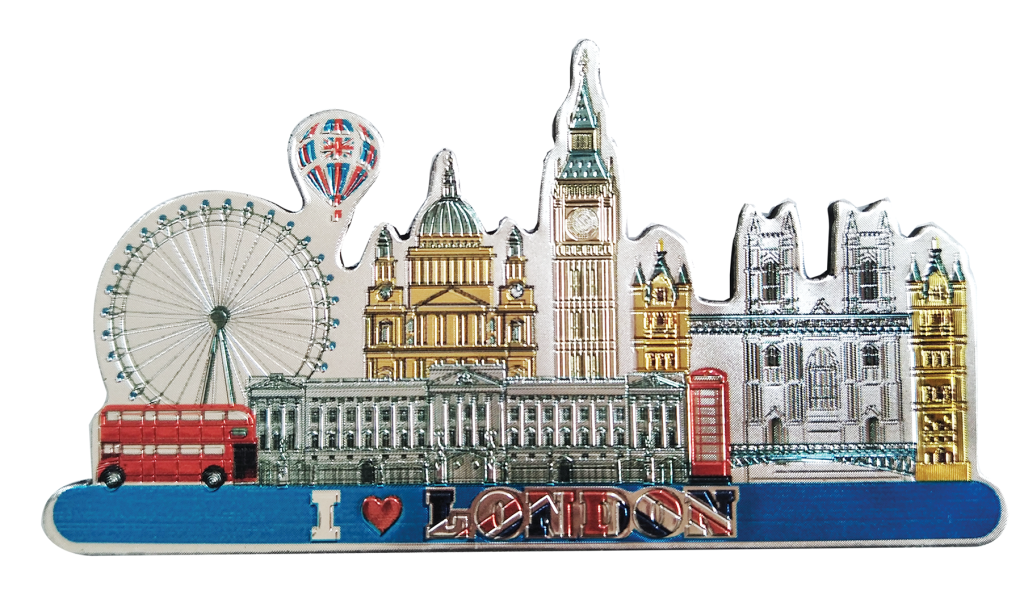EMBOSSED FRIDGE MAGNET LONDON SCENES - The Gift Wholesaler
