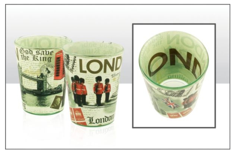 London Collage Shot Glass Inside/Outside - The Gift Wholesaler