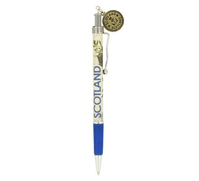 Scotland Collage Wavy Clip Pen - The Gift Wholesaler