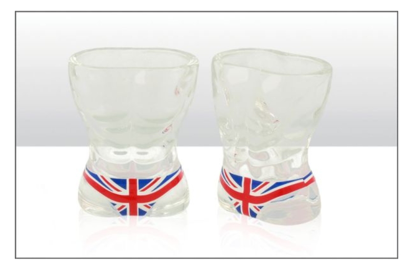 UNION JACK MALE TORSO SHOT GLASS - The Gift Wholesaler