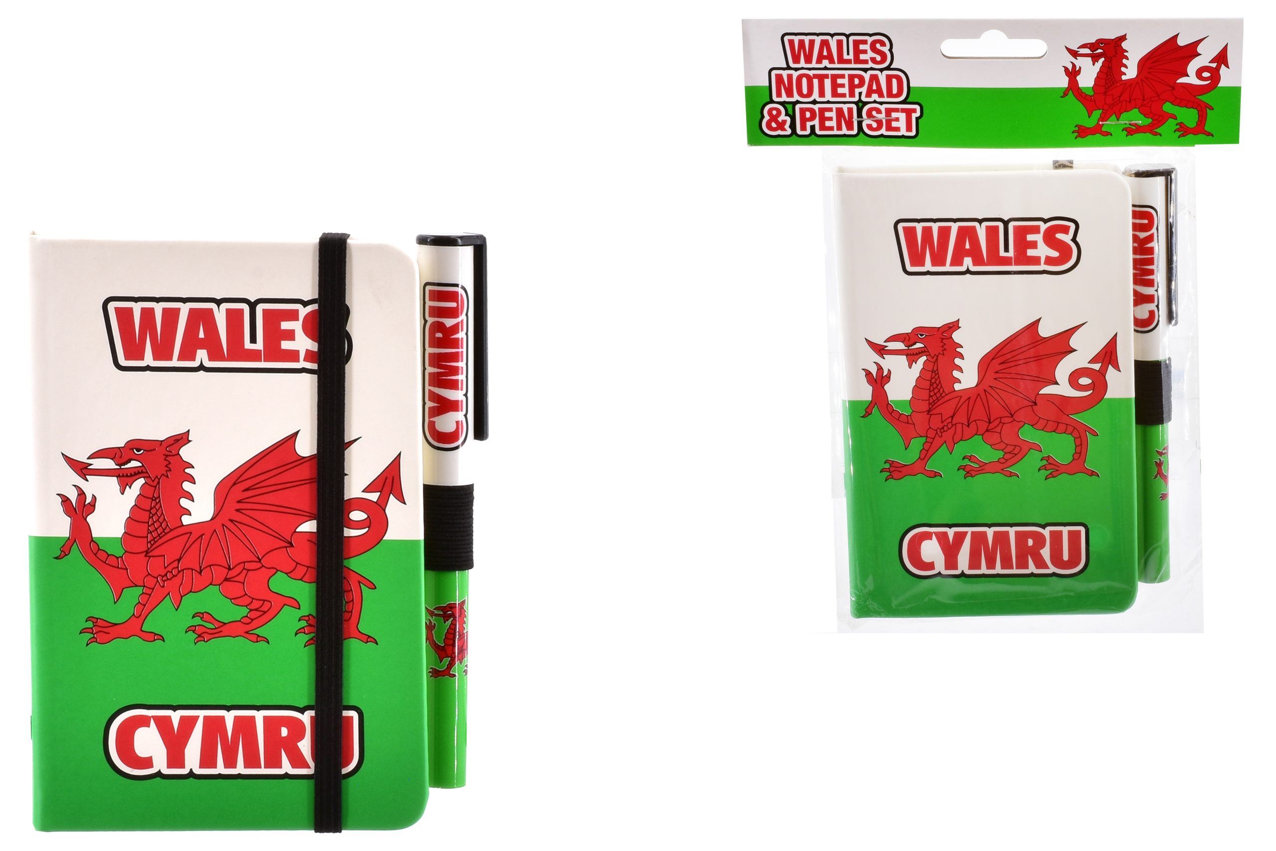 WALES NOTEPAD AND PEN SET A6 - FLAG DESIGN - The Gift Wholesaler