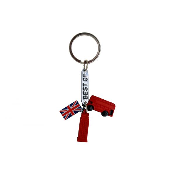 LONDON CHARM KEYRING BUS/TEL/UK - The Gift Wholesaler