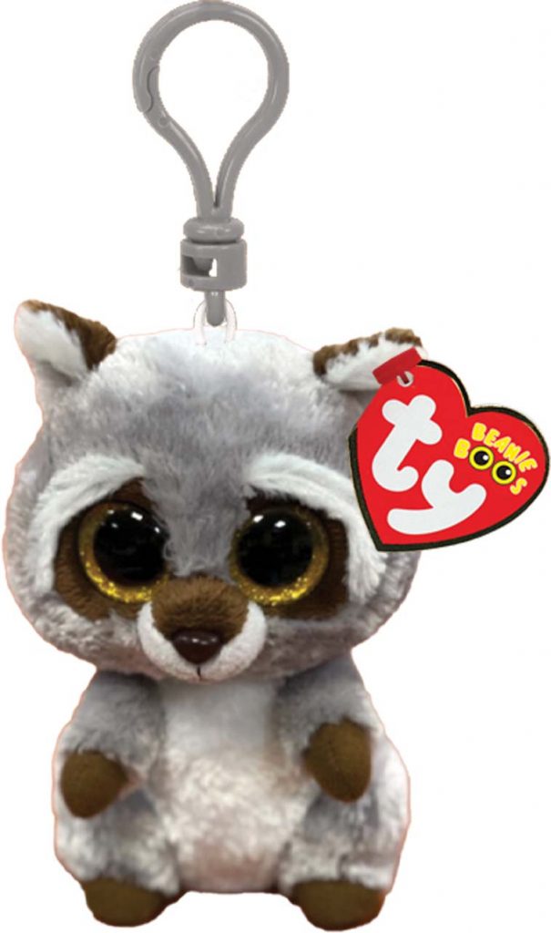 TY BOO KEY CLIP - OAKIE RACCOON - The Gift Wholesaler