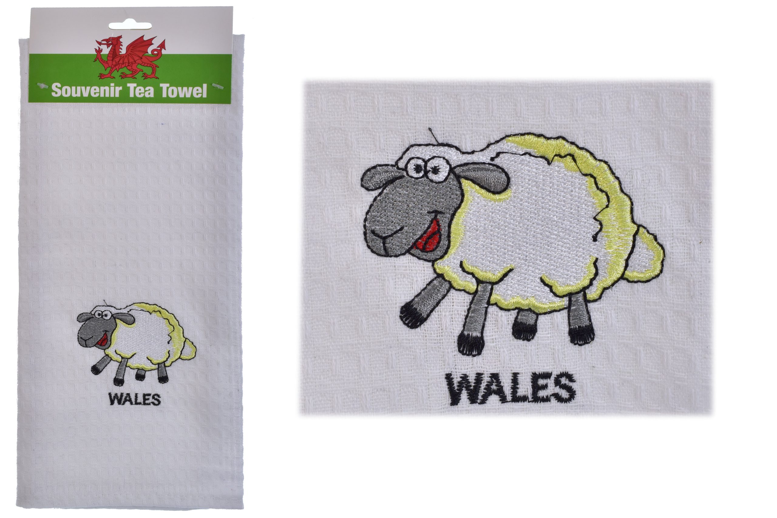 WELSH MAP COTTON TEA TOWEL - The Gift Wholesaler