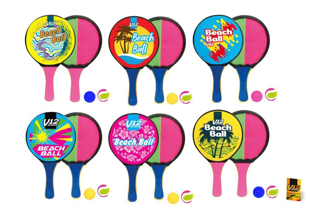 V12 PADDLE BAT GAME - VELCRO, ASSORTED - The Gift Wholesaler